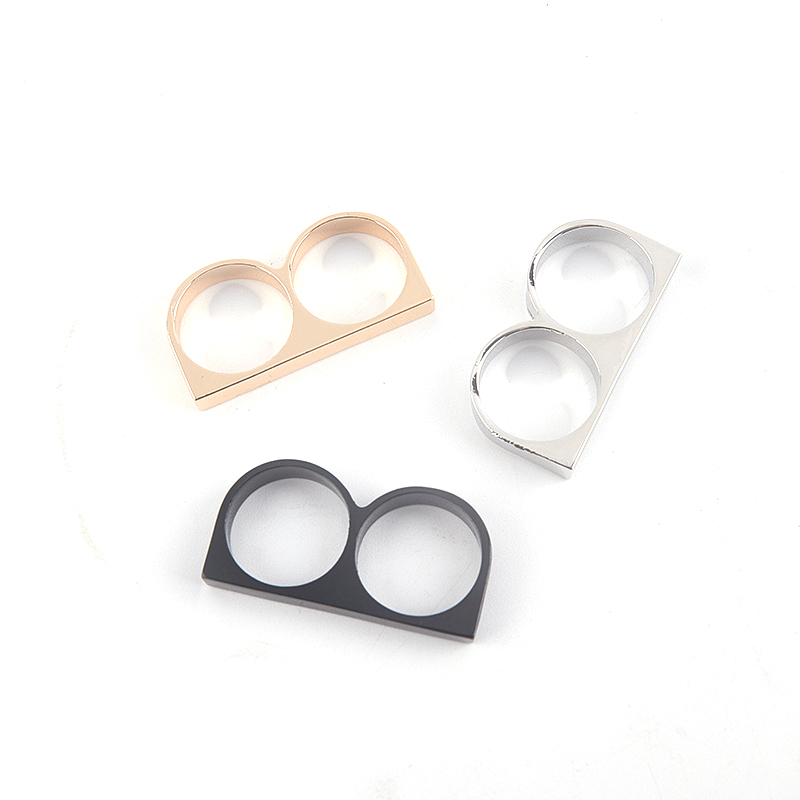 Two Finger Rings Man Metal Hard Ring For Party Rebellious Personality ...