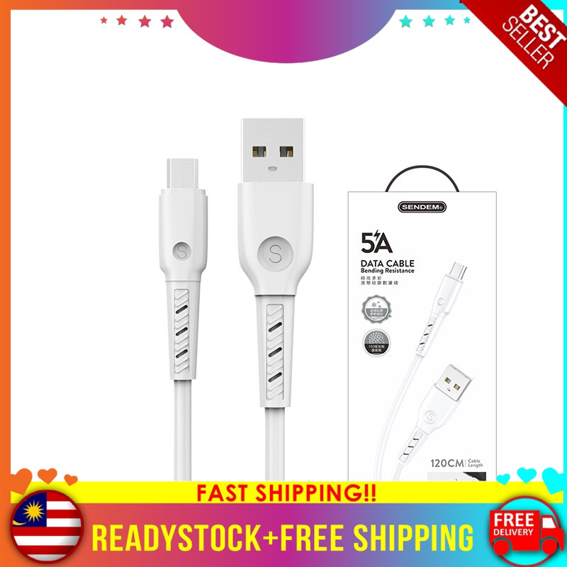SENDEM T9 1 Meter 5A Bending Resistance Charging Cable For Micro USB ...