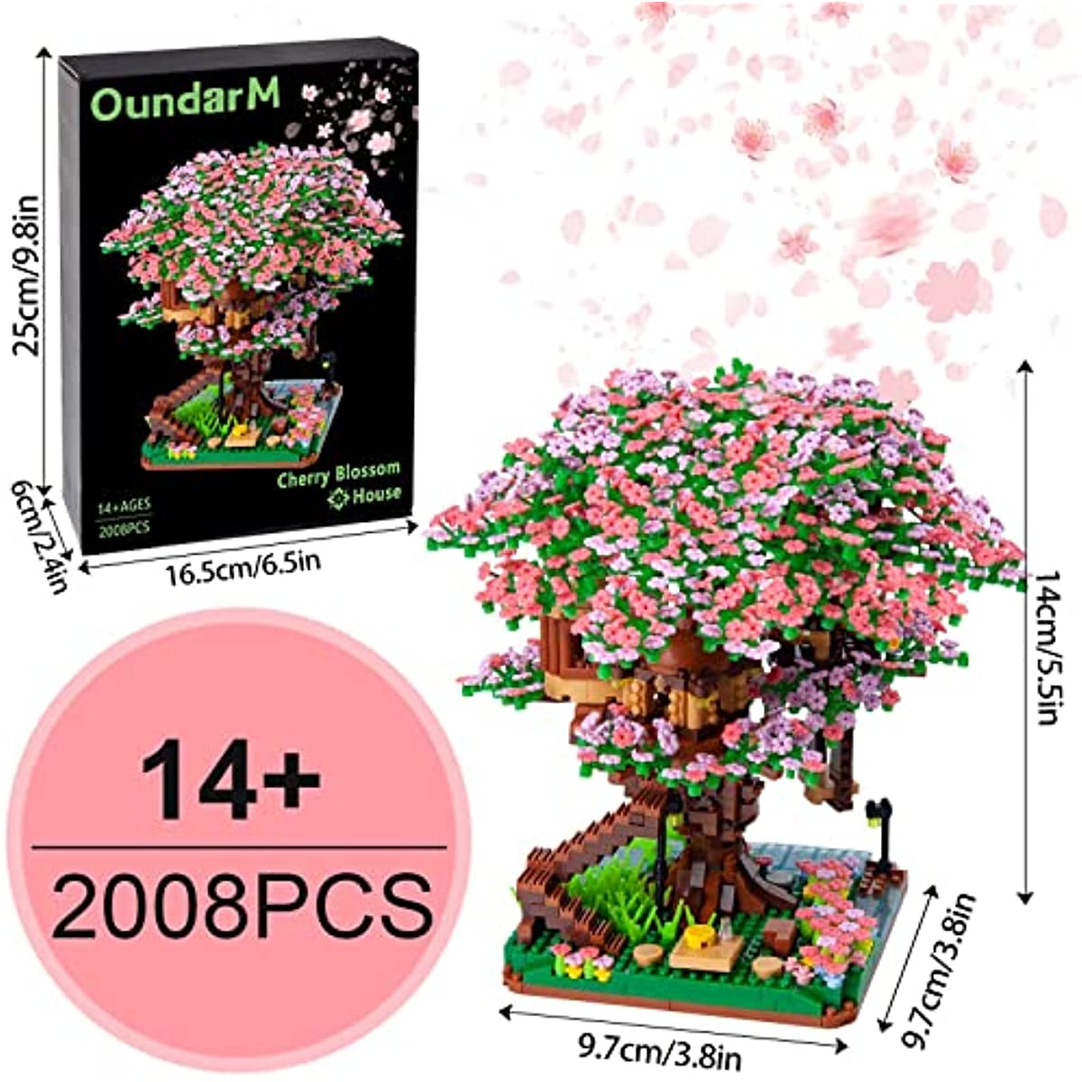 MuXiaRe Cherry Blossom Treehouse Bonsai Tree Building Blocks Set Sakura ...