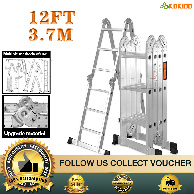 【3 Year Warranty 7075-T651 aerospace aluminum alloy Ladder】12FT 16FT ...