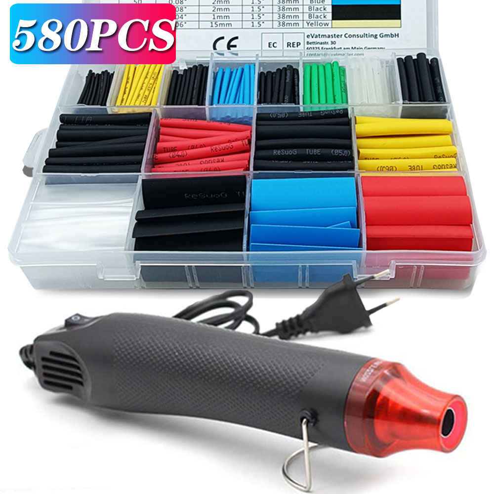 580/328/127PCS Heat Shrink Tubing kit 2:1 Shrinkable Wire Shrinking ...