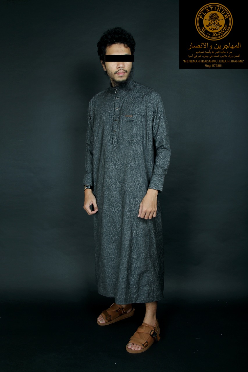 Jubah Al AMWA mode Haramain Woll kancing Platinum | Lazada Indonesia