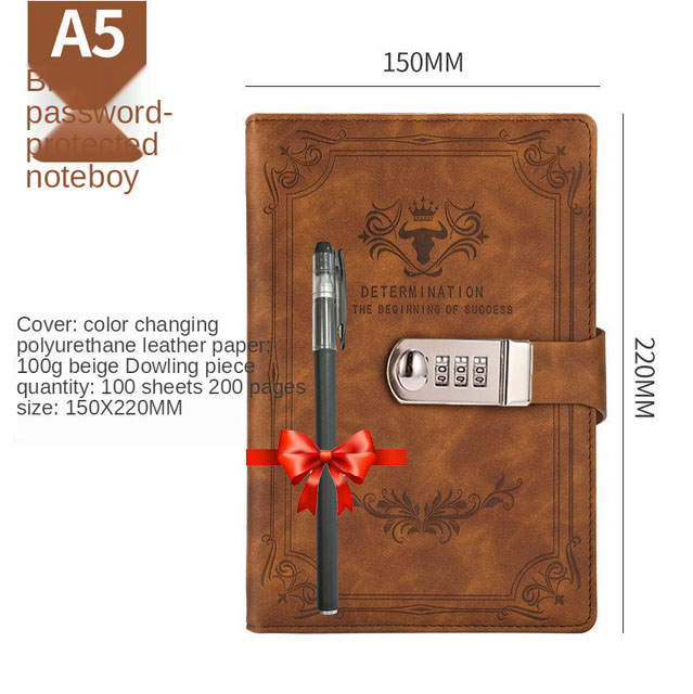 【GlowBound】Diary Thickened Creative Hand Ledger 200 Pages A5 Retro Book ...