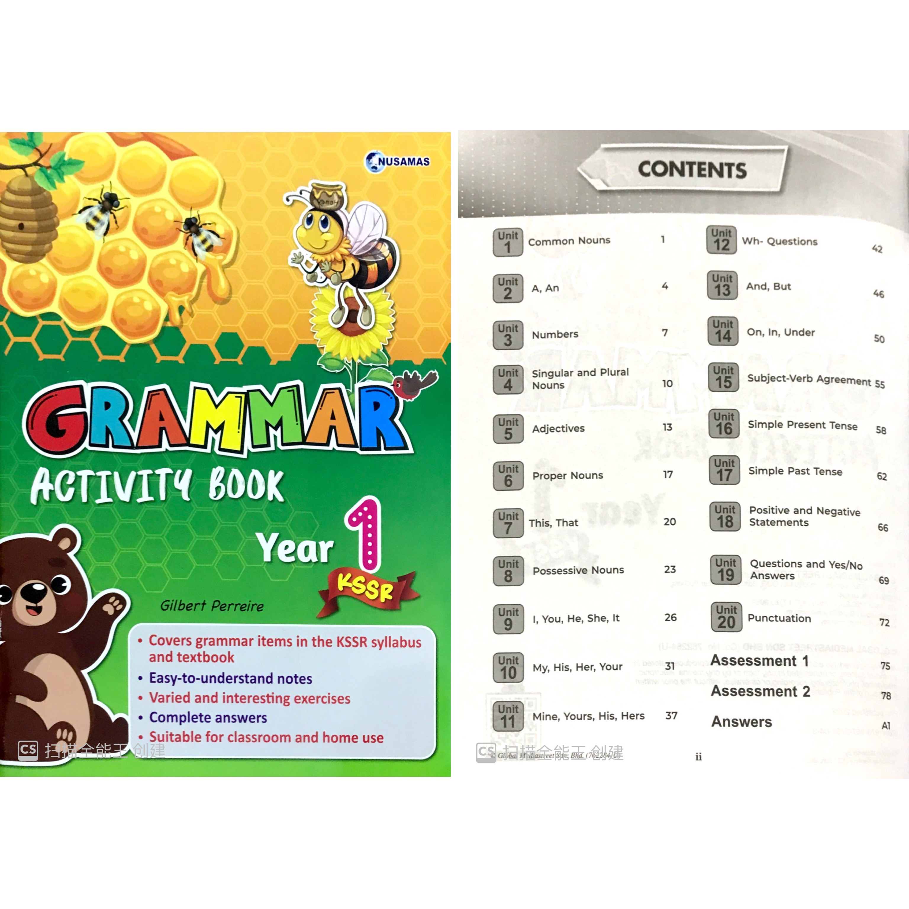 【Nusamas】Grammar Activity Book Year 1 2 3 4 5 6 KSSR 2022 | Lazada