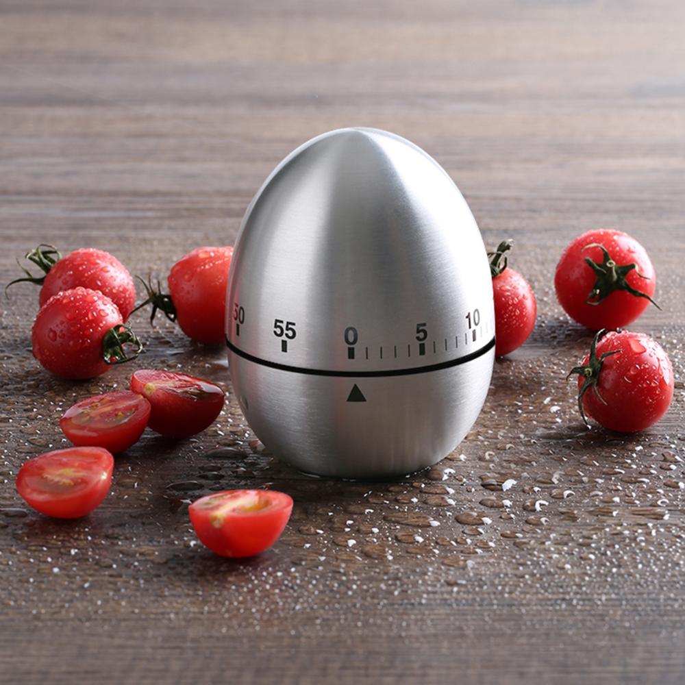 Manual Cute Mechanical Visual Egg Shaped Stainless Steel Kitchen Timer ...