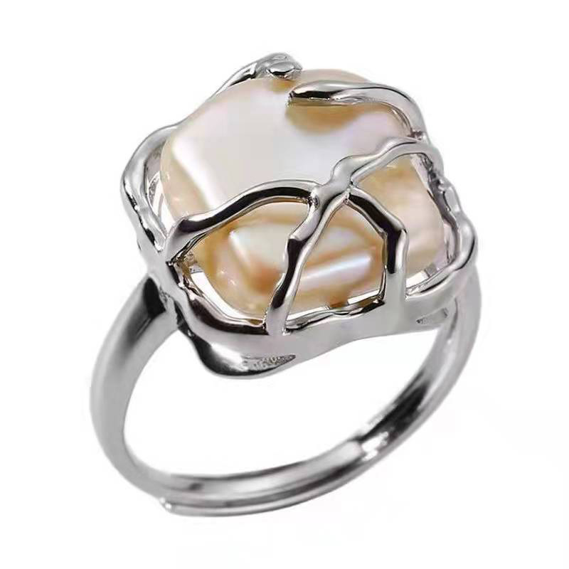 【Hot demand】Moonlight Forest! Irregular Metal Freshwater Pearl Open ...