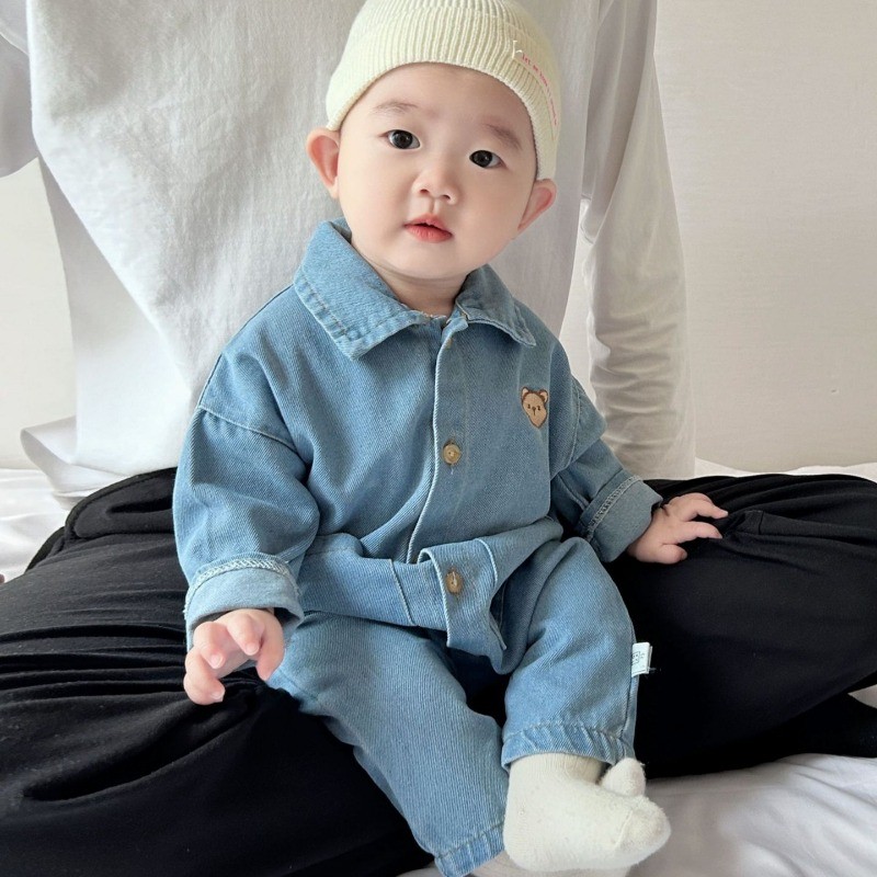 Baby Romper Clothes Autumn Long Sleeves Jumpsuits Baby Boys Girls Jeans ...