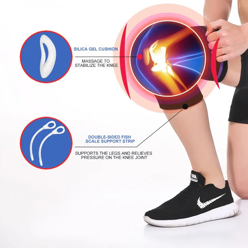 AOLIKES Knee Brace for Men Women Silicone Gel Spring Support Knee Pads ...