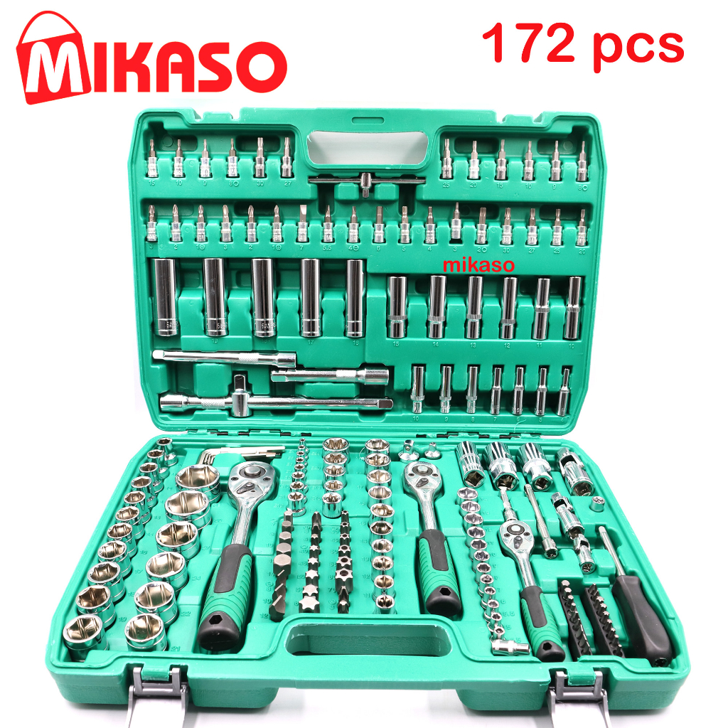 172 pcs 1/2 3/8 1/4 Inch Socket Wrench Set Socket Hand Tool Ratchet Spanner | Lazada