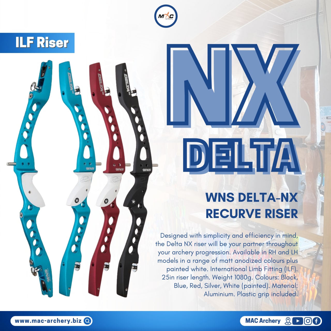 RISER RECURVE BUSUR PANAH WNS DELTA NX - RISER ILF PANAHAN - RECURVE ...