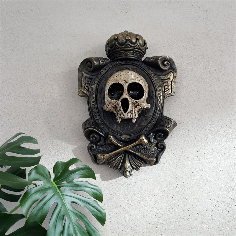 Hanging Skull Plaque Skull Art Wall Decor Halloween Gothic Skull Craft ...