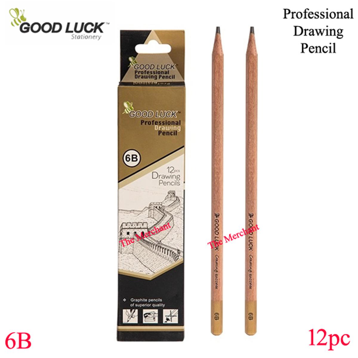 Good Luck Professsional Sketch Pencil - 6B - 12pc | Daraz.com.bd