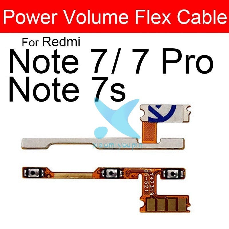 Volume Side Button Power Flex Cable For Xiaomi Redmi Note 3 4 4X 5 6 7 8 9T Pro 9s 4G 5G Repair ...