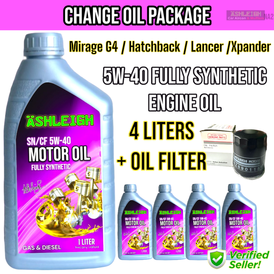 5w-40 Fully Synthetic Engine Oil 4L with Oil Filter Mitsubishi Mirage ...