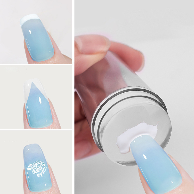 2.3cm Silicone Transparent Nail Art Stamping Kit French For Manicure ...