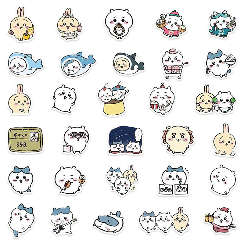 60Sheets Cartoon Cute Chiikawa Stickers Lovely Anime Pet Profile ...