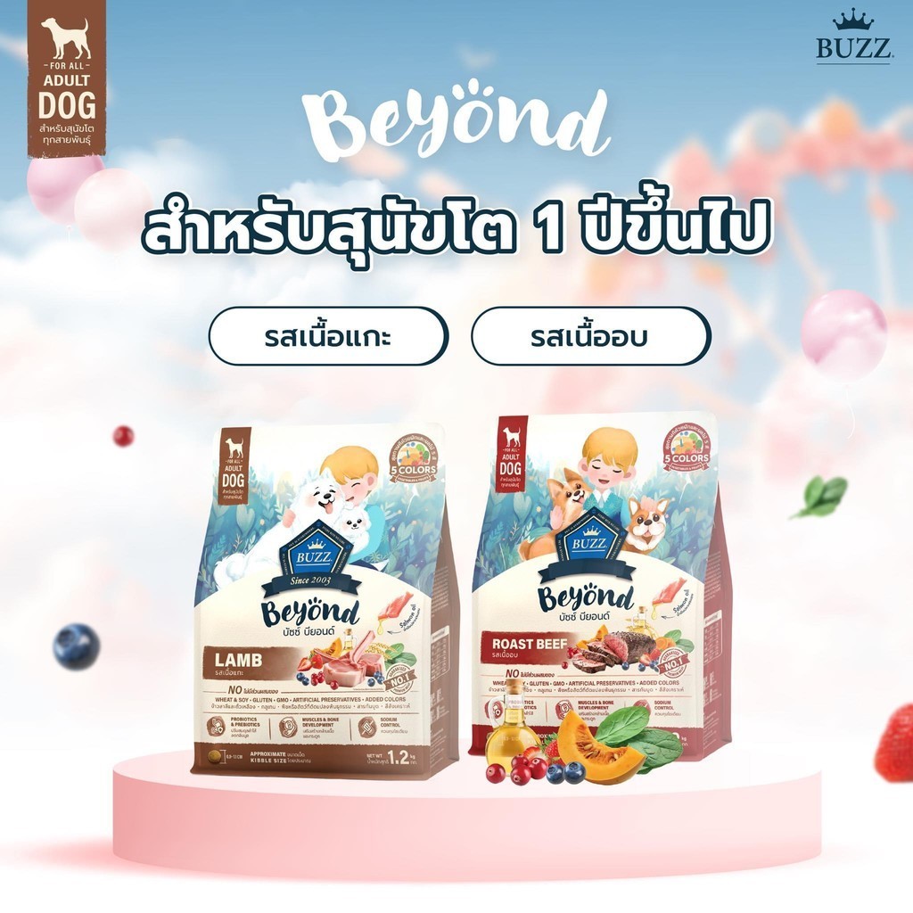 Buzz Beyond Dog อาหารสุนัข เกรดพรีเมี่ยม กลูเตนฟรี ขนาด 1-1.2 kg - หมี ...