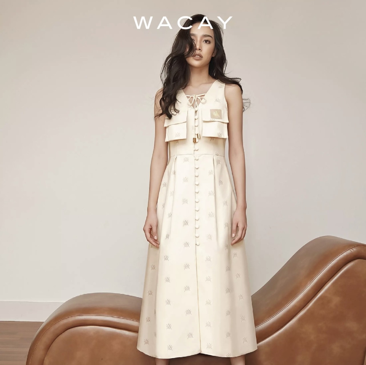WACAY - Iris Dress (Monogram) เดรสยาว (มี 2 สี) (มีทั้งพร้อมส่ง ...