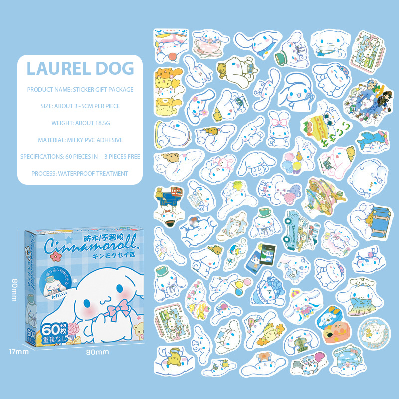 Nodetud 60Pcs Sanrio Cute Sticker Kuromi Cartoon Hand Ledger Sticker ...