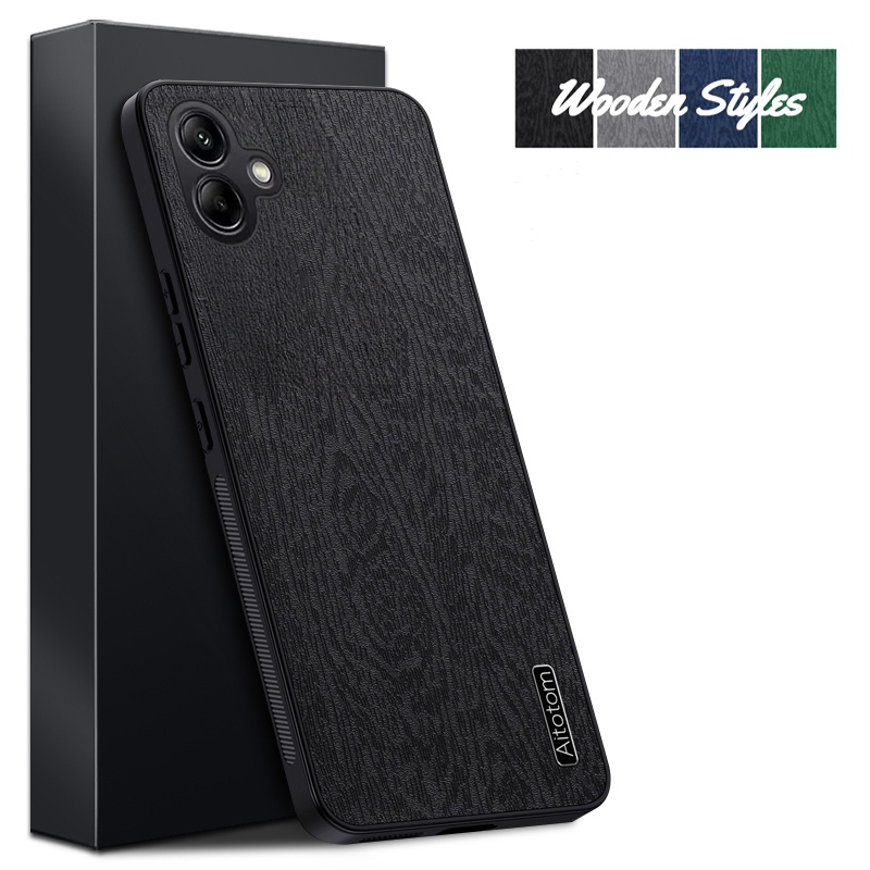 For Galaxy A07 A17 Case Wood Texture Canvas Hrad Shockproof For Samsung ...