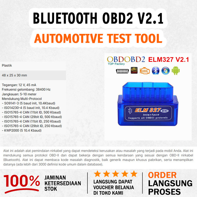 OBD2 V2.1 Scanner Diagnostic | Protokol OBD-II Bluetooth Palm PDA ...