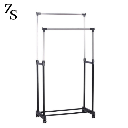 Double pole Telescopic Clothes Rack Double Pole Clothes Rack For ...