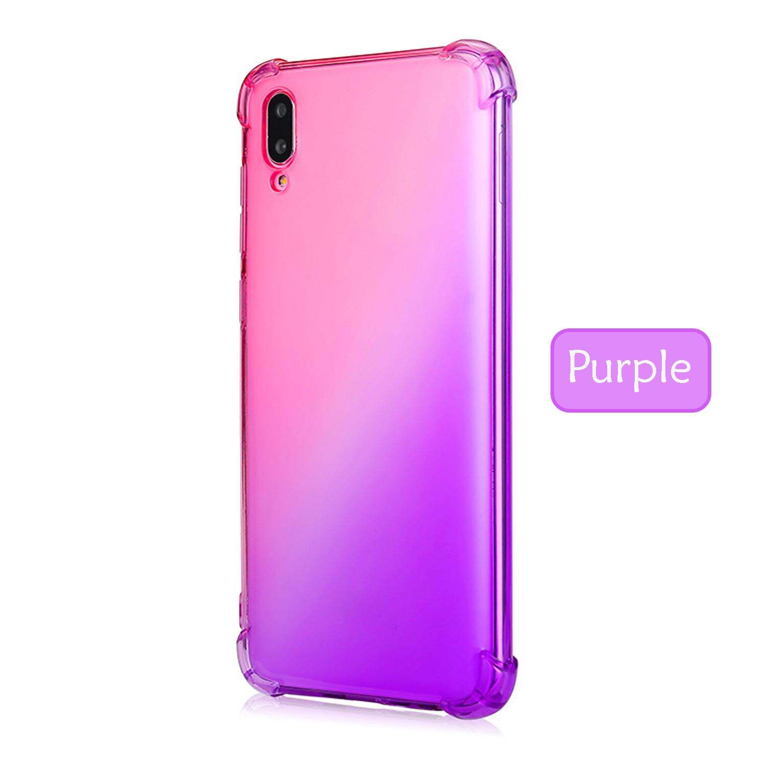 tzmar for Huawei Y7 Pro 2019 Rainbow Aurora Anti-Shock Case Cover Back ...