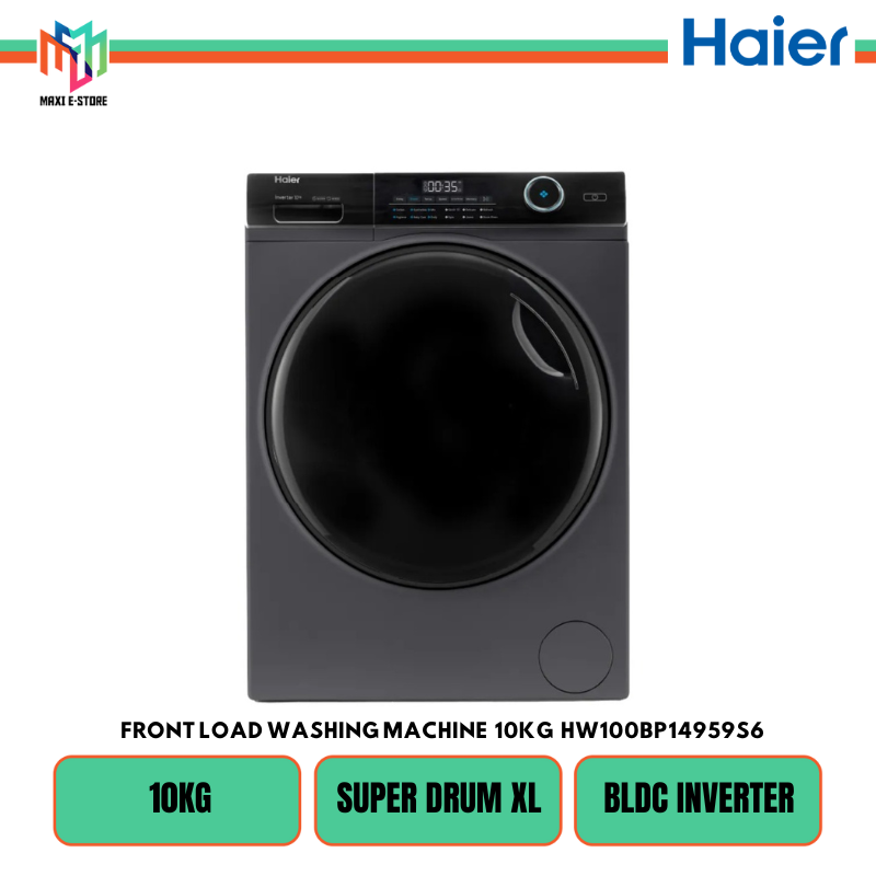 Haier HW100-BP14959S6 Front Load Washing Machine BLDC Inverter 10KG ...