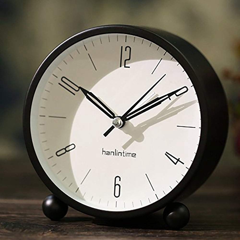 【Discount offer】Hanlintime Analog Alarm Clock,Easy Set Small Desk Clock ...