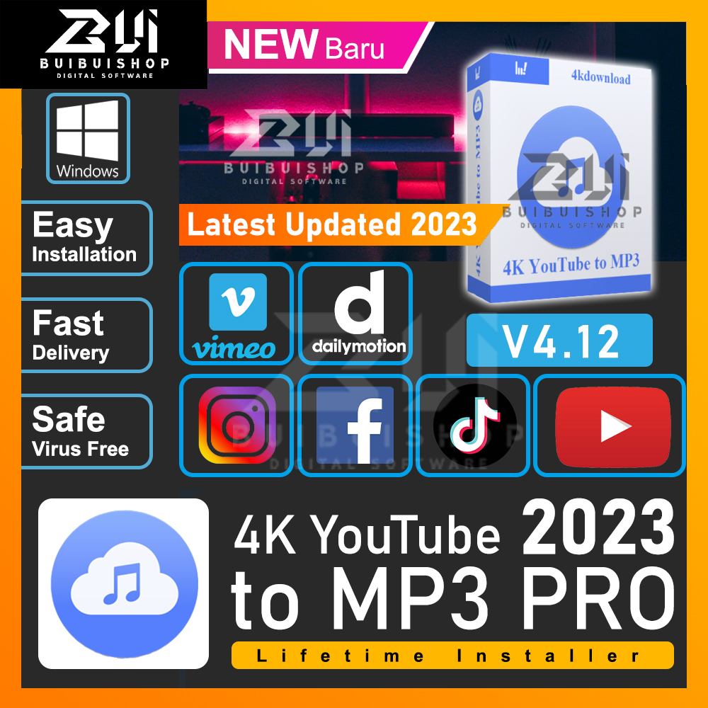 4K YouTube to MP3 Pro 2023 v4.12 l Latest 2023 l Windows | Lazada