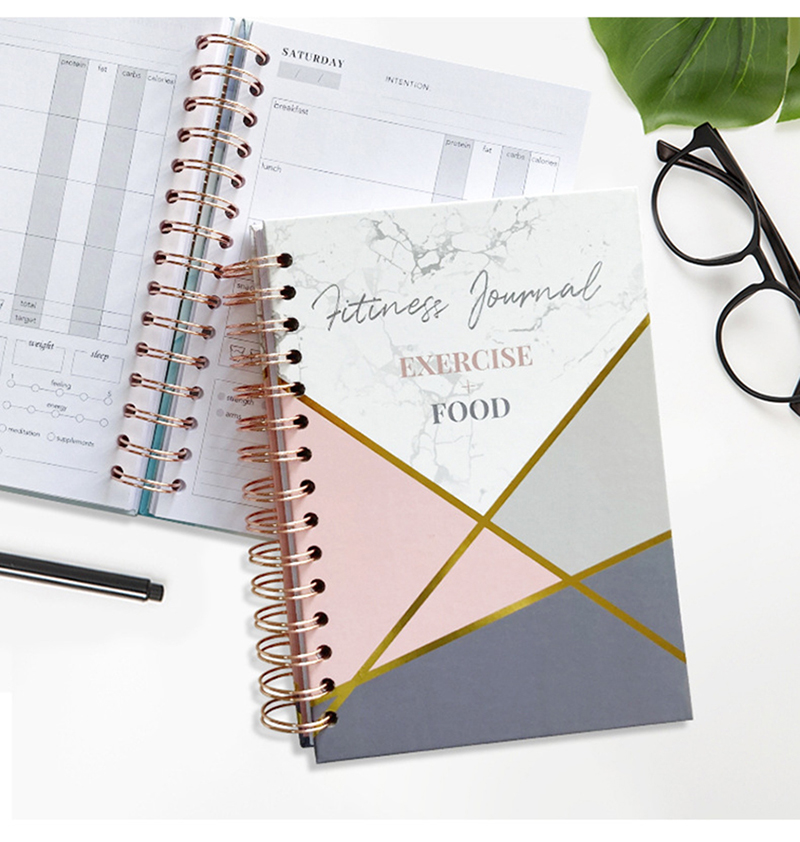 【GlowBound】A5 Coil Notebook Binder Fitness Journal Workout Planners ...