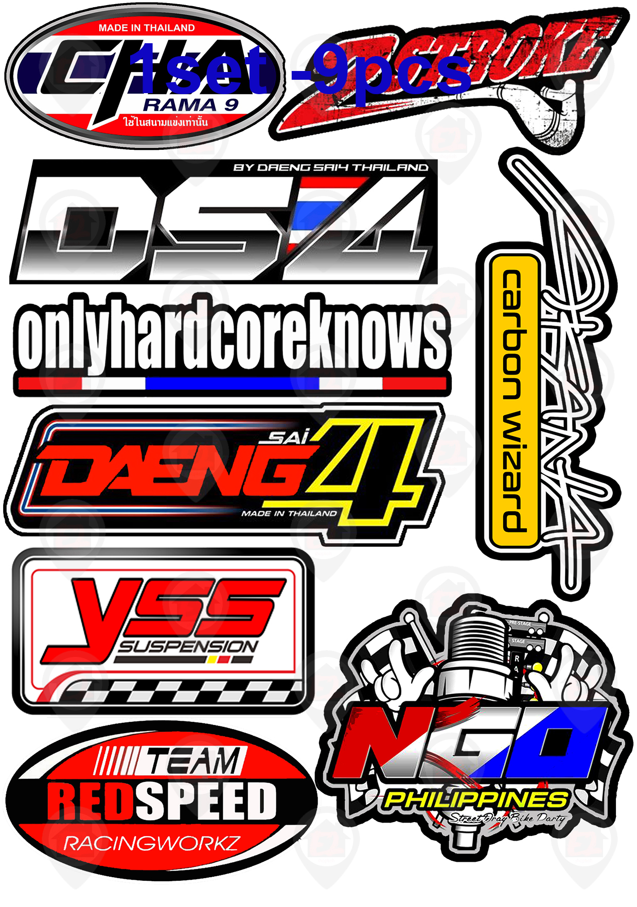 AKANA YSS NGO CHA DAENG4 WATERPROOF VINYL LAMINATED STICKERS 9PCS 1SET ...
