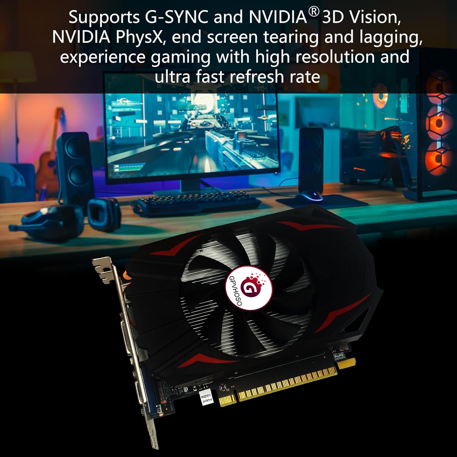 GTX 750Ti Graphics Card, 2GB GDDR5 128bit Direct X12 640SP Gaming Video ...