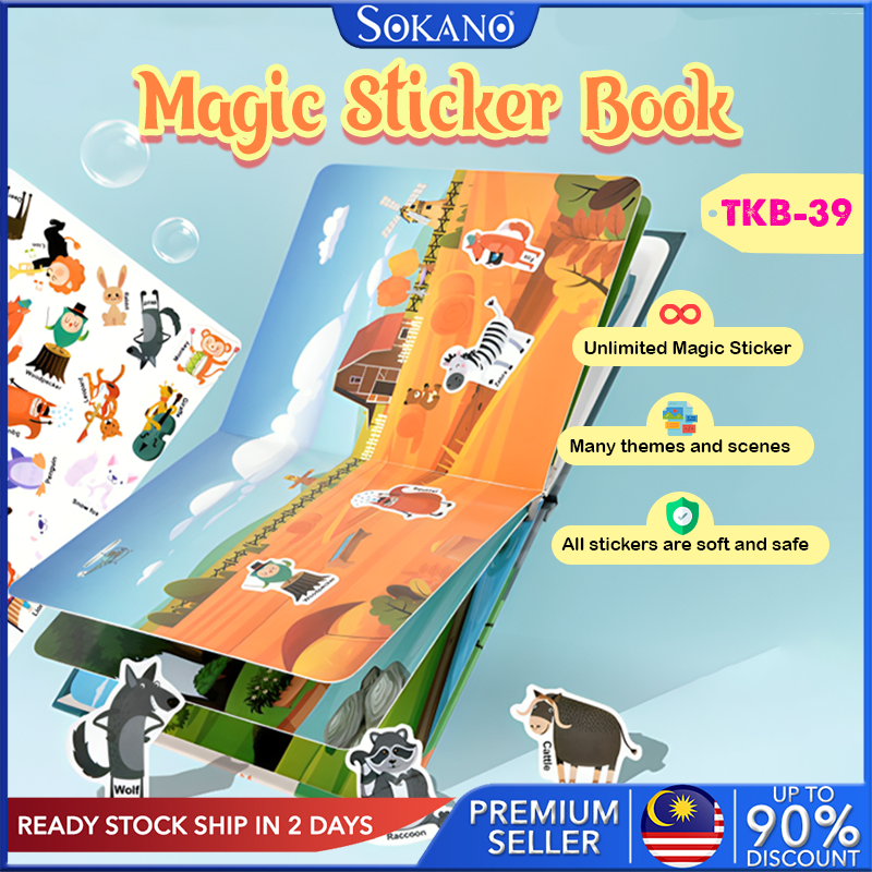 Sokano Educational Magic Sticker Book: Learning About Cars, Ships ...