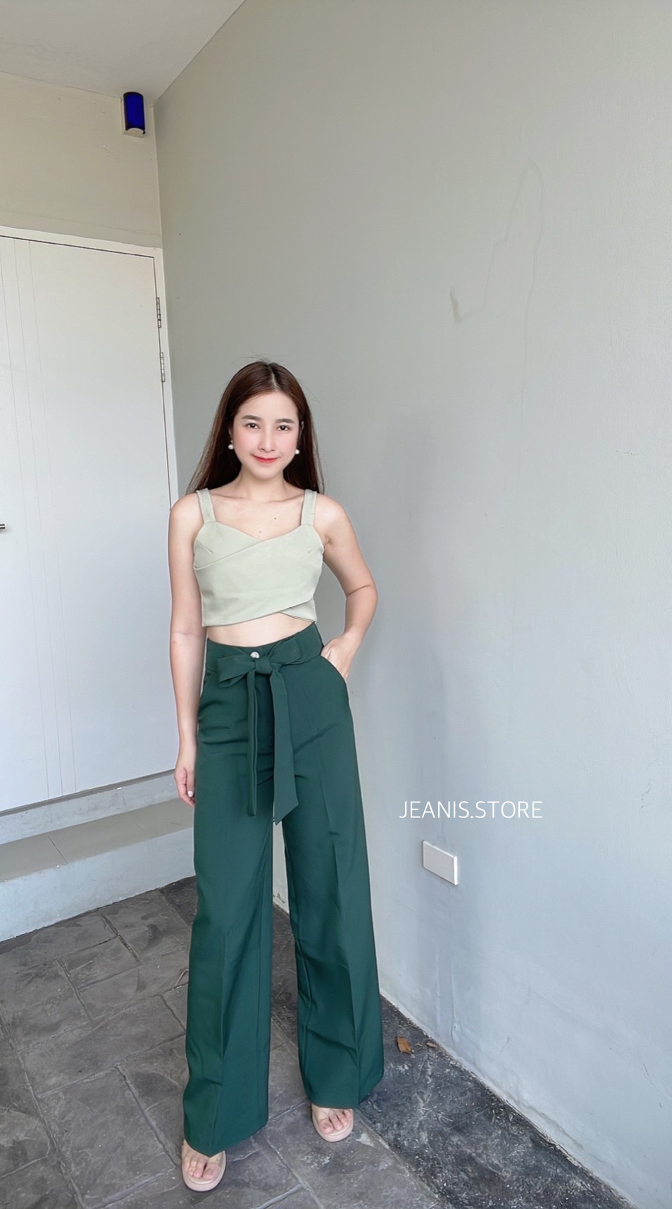 รุ่นขายดีใน FB!! กางเกงขากระบอก รุ่นโบว์หน้า Jeanis.store - JEANIS ...