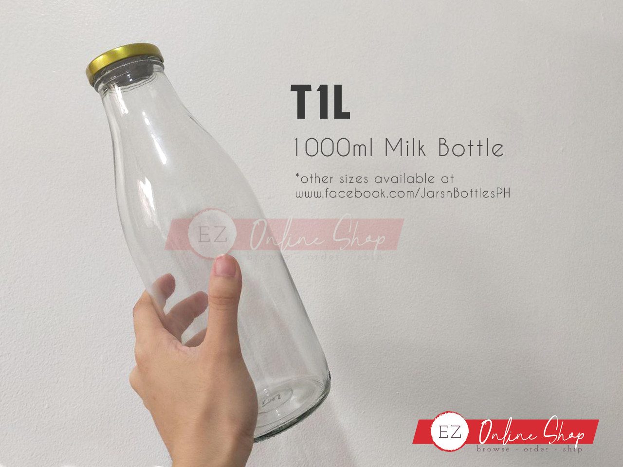 1000mL or 1 liter milk bottle T1L (sold per box of 12) with free ...