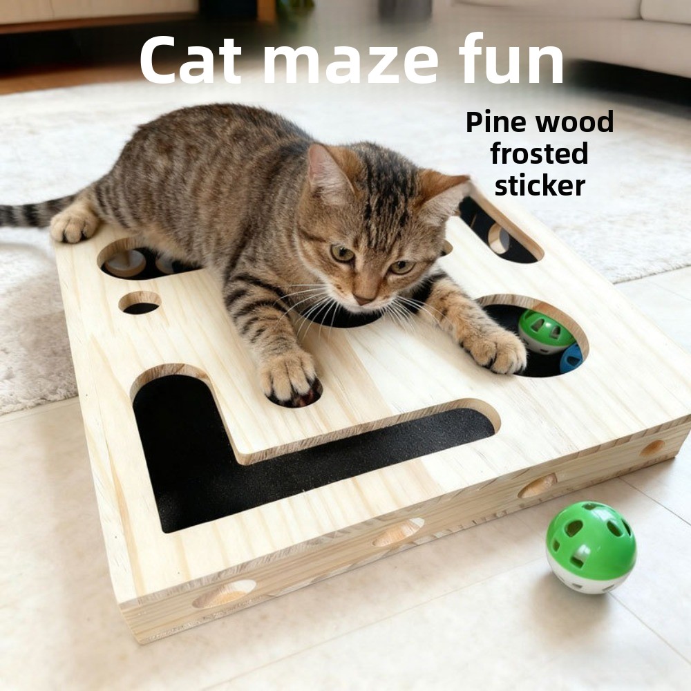 New With Bell Ball Cat Nail File Box Sandpaper Inside Maze Tunnel ...
