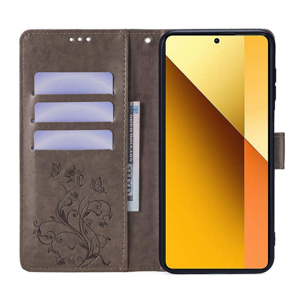 Xiaomi Redmi Note 13 5G Phone Case,Butterfly Flower PU Leather Purse ...