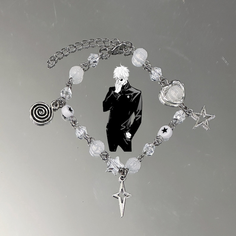 Handmade Gojo and Geto Charm Matching Bracelet, Satosugu Bracelet, Y2K ...