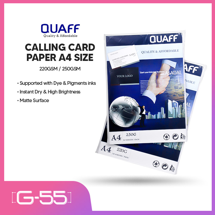 QUAFF Calling Card Paper A4 Matte ( THICKNESS: 220GSM & 250GSM ...