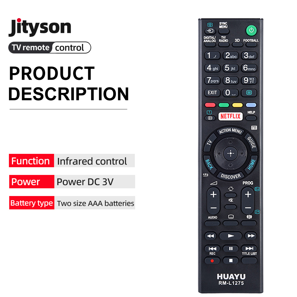 Huayu Remote Control For Smart Tv Youtube Google Netflix Rm-L1275 Rm ...
