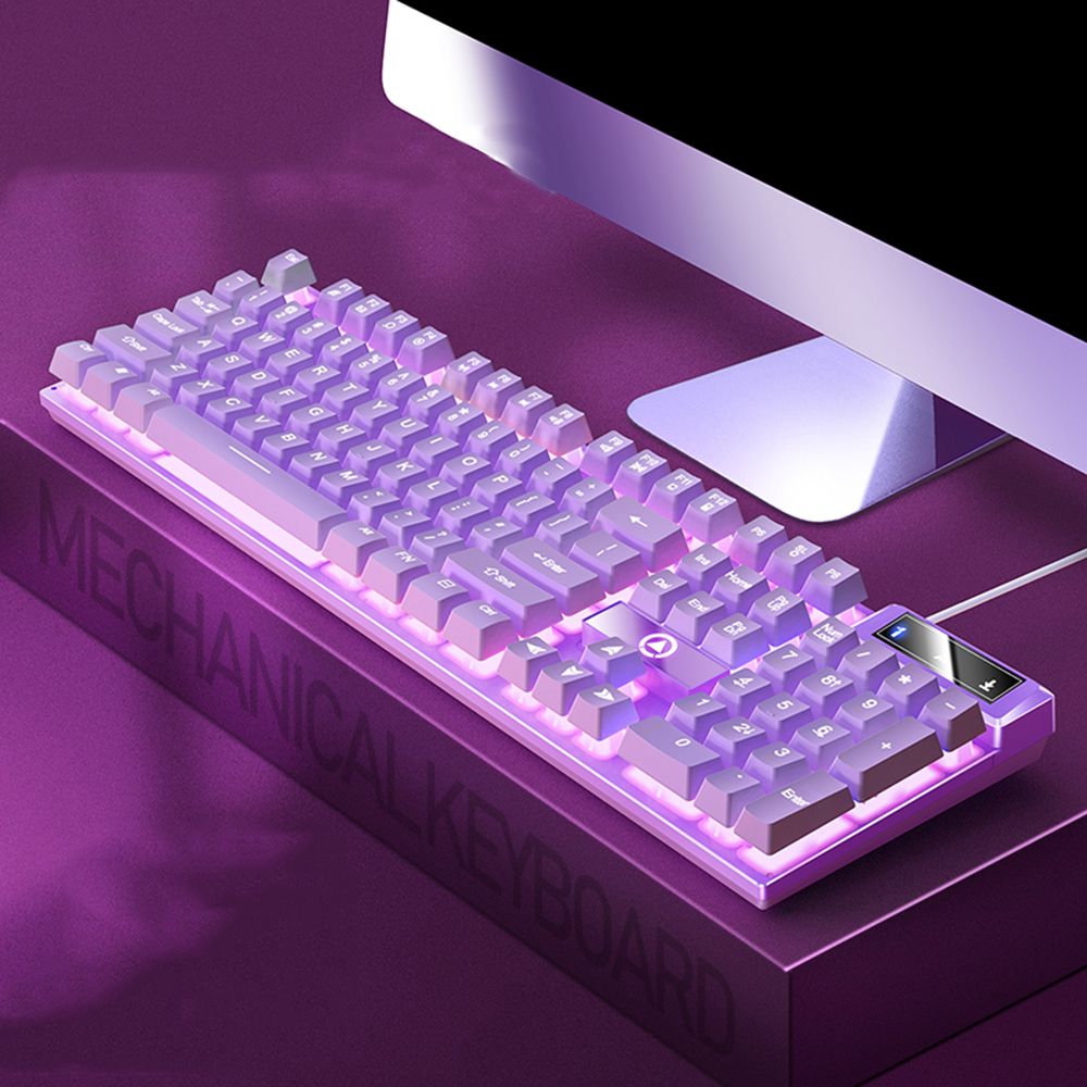 Srhthsj Blue Abs White 104 Keys Computer Peripherals Light Emitting E Sports Waterproof