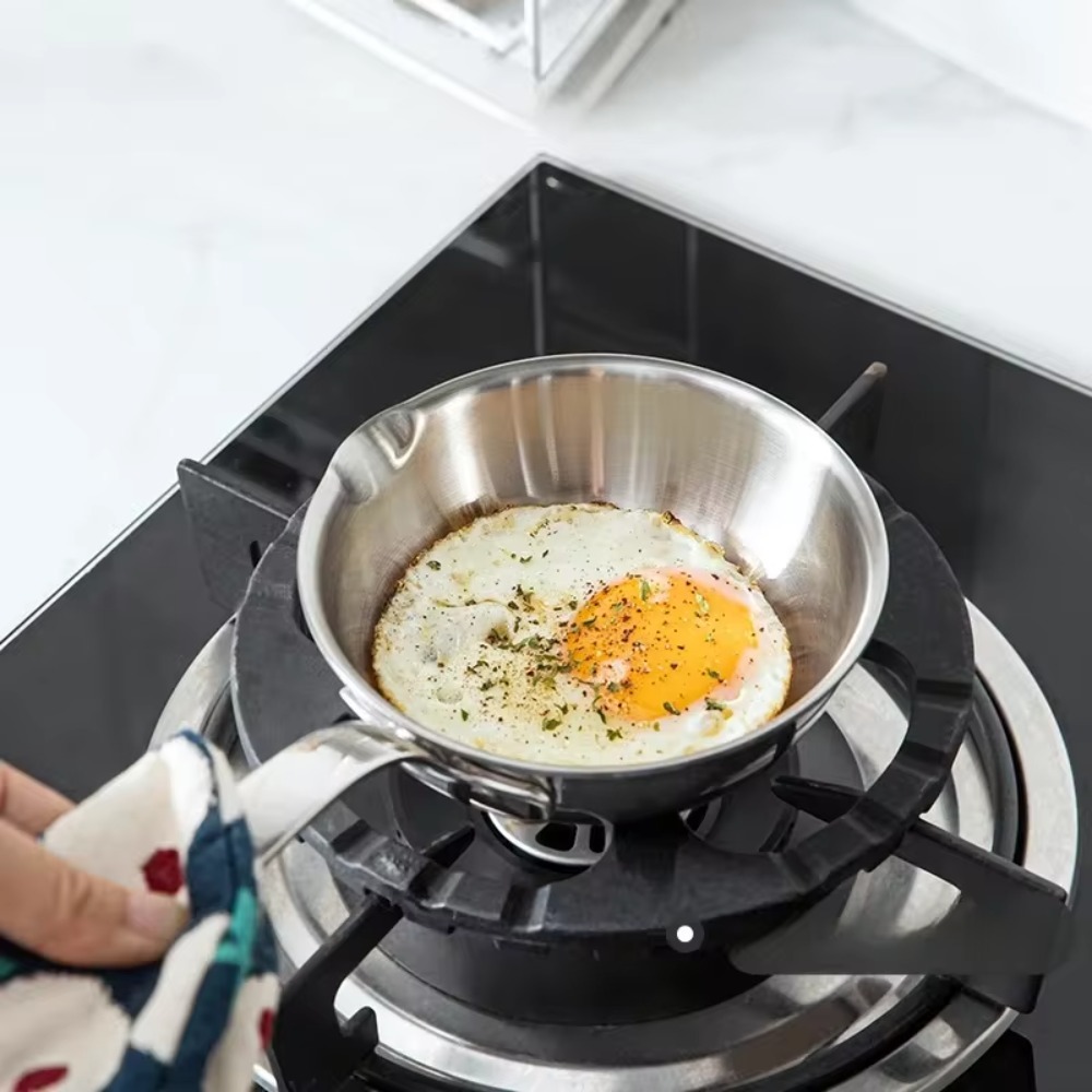 Skillet Pan Diversion Port Stainless Steel Frying Egg Pan 13cm Oil ...