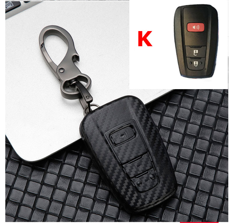LAIFU Carbon Fiber ABS Matte Car Key Case Cover for Toyota Hilux ...