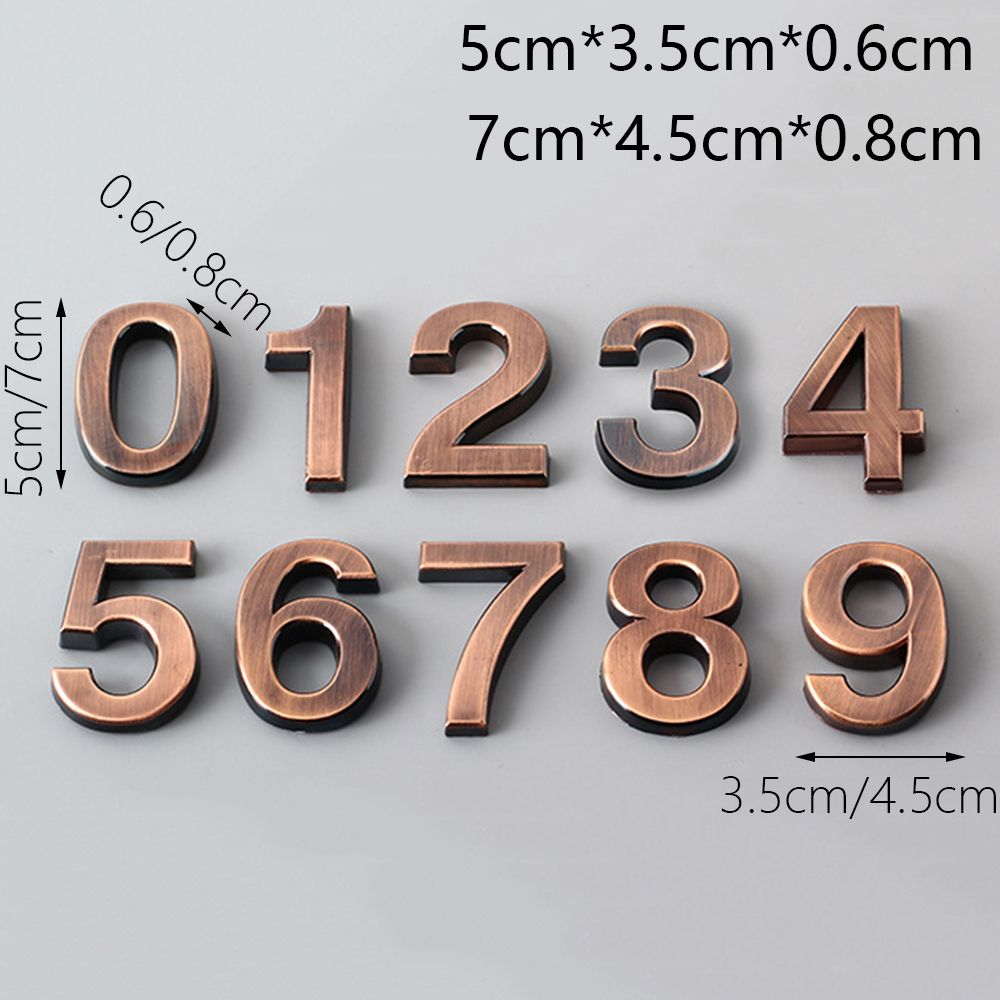 1 PC 0-9 Bronze ABS Plastic Numeral Room Number Door Plates Digits ...