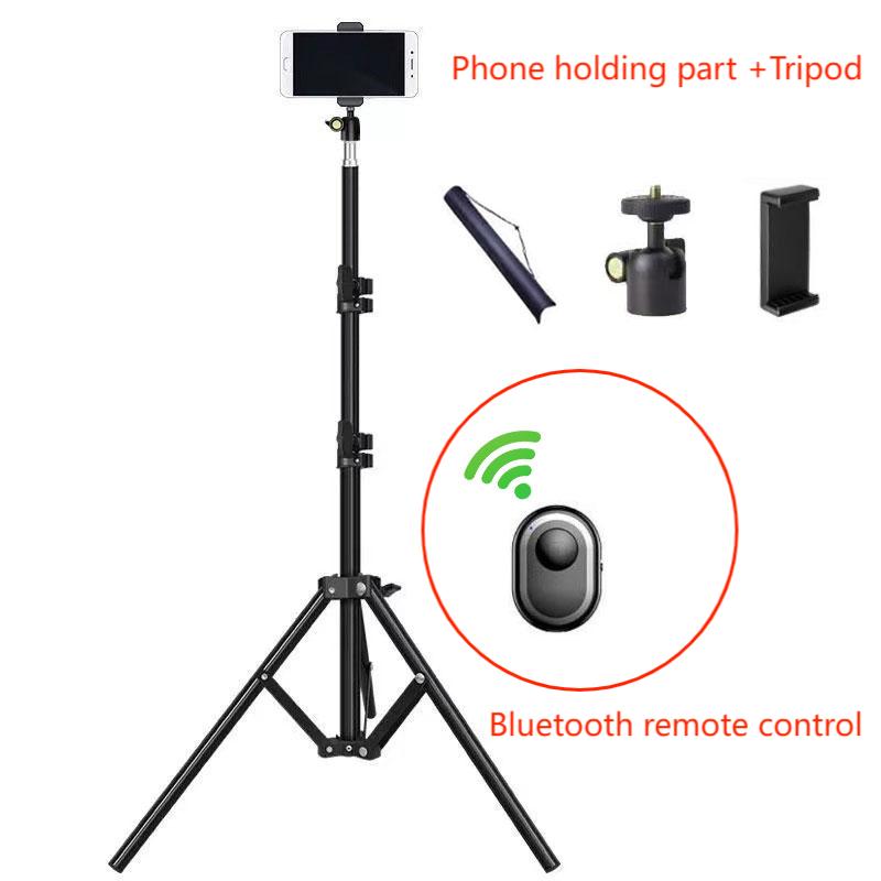 🚚SG Fast delivery📦Portable 210cm Tripod for Phone Stand Smartphone Holder Adjustable Floor Stand ...
