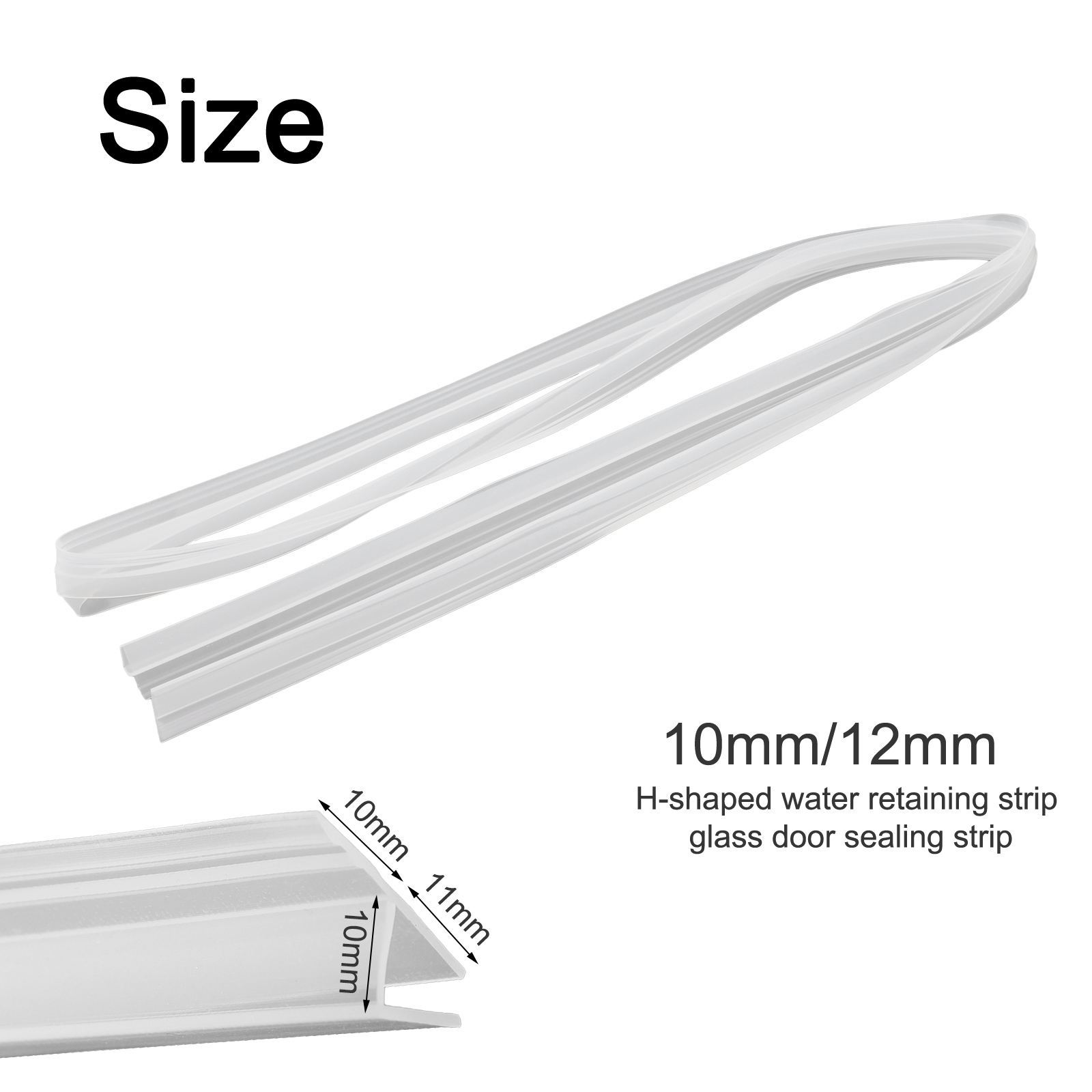 Silicone Rubber Shower Door Seal Strip H Type Waterproof 2M Length ...