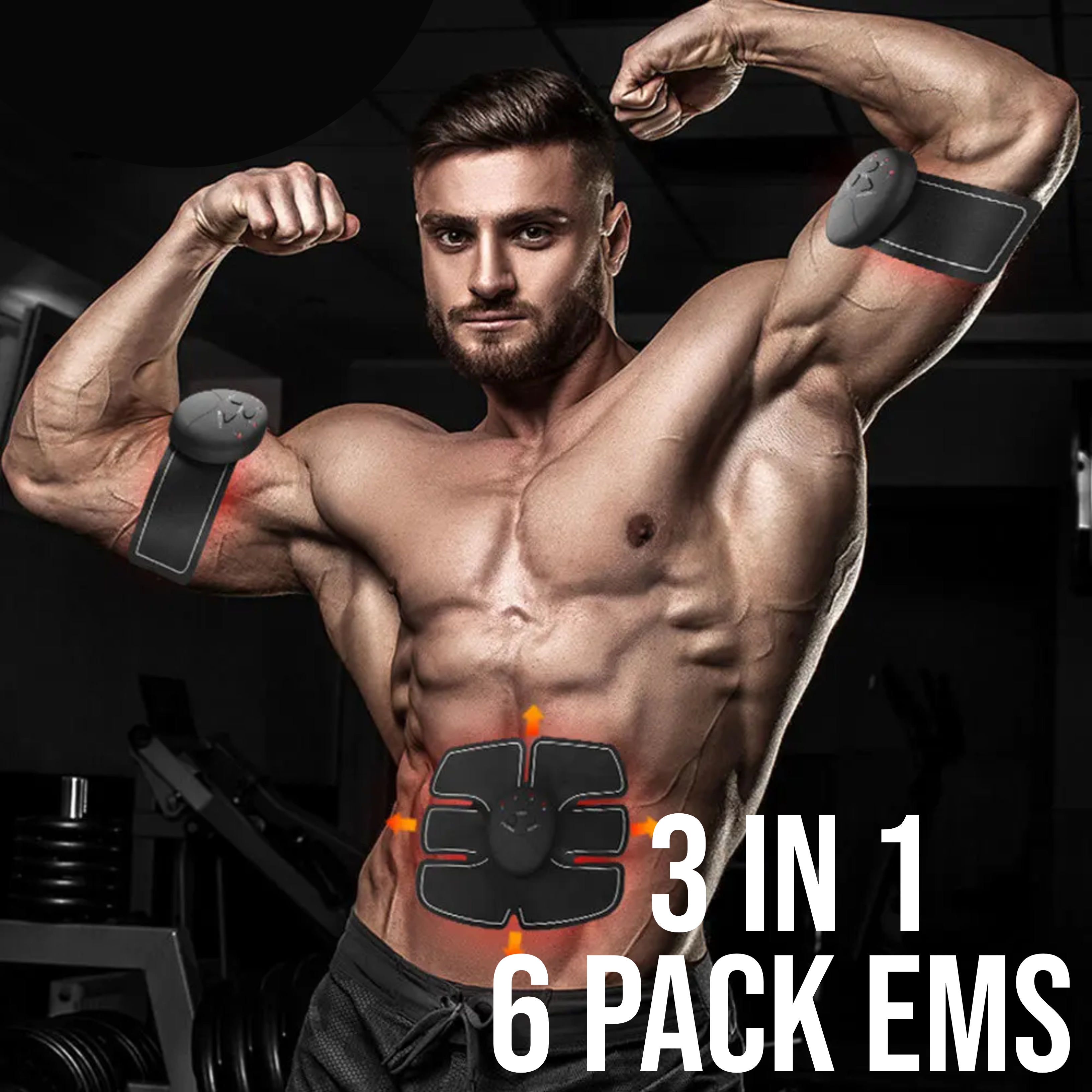 3 in 1 Six 6 Pack EMS ABS Fit Wireless Body Gym Workout Slim Tummy ...