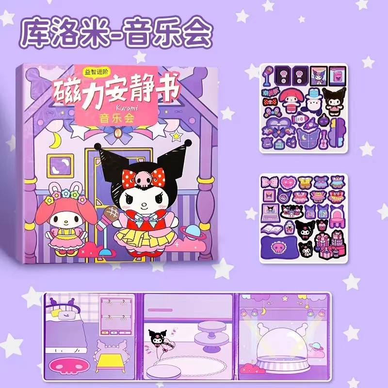Magnetic Sanrio Quiet Book Kuromi Dress Up Sticker Book Set Stickers ...