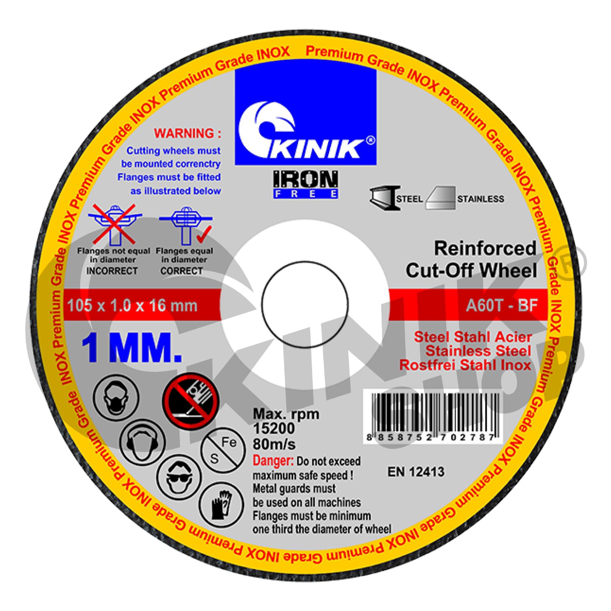 [กล่อง10ใบ] ใบตัดบางKINIK ขนาด4นิ้ว1มิล A60TBF2 (105 x 1.0 x 16mm ...